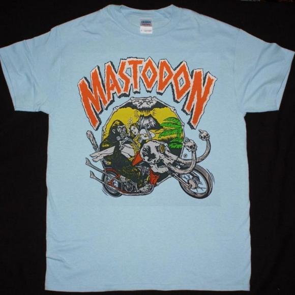 Tops | Mastodon Prehistoric Chopper New Light Blue Tshirt | Poshmark